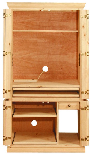 UNFINISHED TRADITIONAL COMPUTER ARMOIRE: Unfinished Furniture