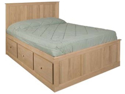 UNFINISHED SHAKER FULL PLATFORM BED: Unfinished Furniture