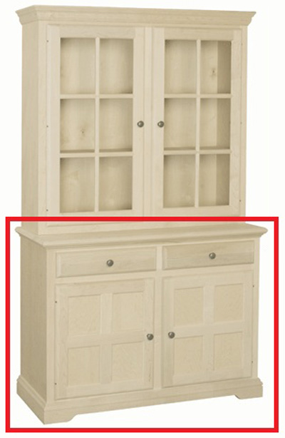 UNFINISHED 2 DOOR / 2 DRAWER BUFFET: Unfinished Furniture