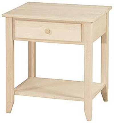 UNFINISHED END TABLE WITH SHELF: Unfinished Furniture