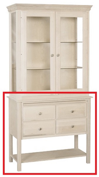 UNFINISHED BUFFET W/ PULLOUT: Unfinished Furniture